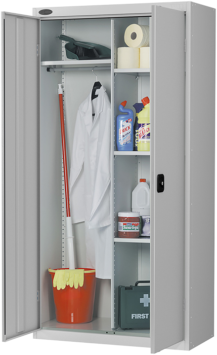 Probe Janitors Cupboard Grey | Steel Storage Cupboards | Safe