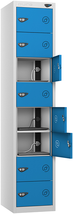 Pure Eight Door Cobalt Blue Laptop Charging Locker | Safe.co.uk