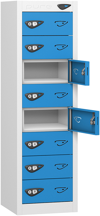 Pure Eight Door Low Cobalt Blue Tablet Locker | Safe.co.uk