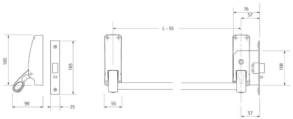 Briton 379.N Push Bar Panic Latch - With Night Latch | Safe